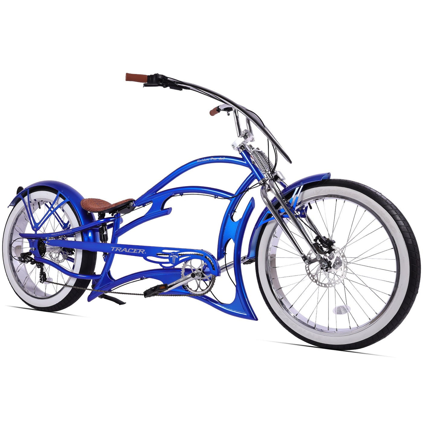 Tracer Raider Pro DS7 26” 7-Speed Stretch Chopper Cruiser Bike