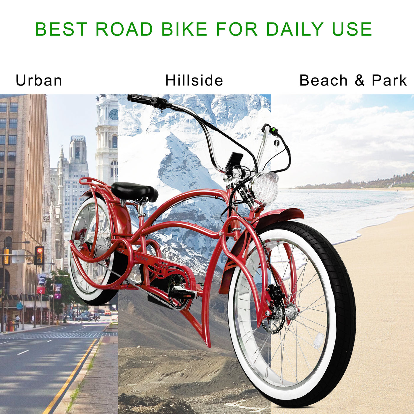 Tracer Beyond Pro 26'' Classic Stretch Chopper EBike – Tracer Bikes