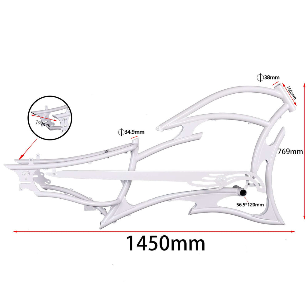 Tracer FM-RAIDER-7 26" Stretch Cruiser Bikes Steel Frame