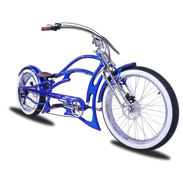 Tracer Raider Pro DS7 26” 7-Speed Stretch Chopper Cruiser Bike