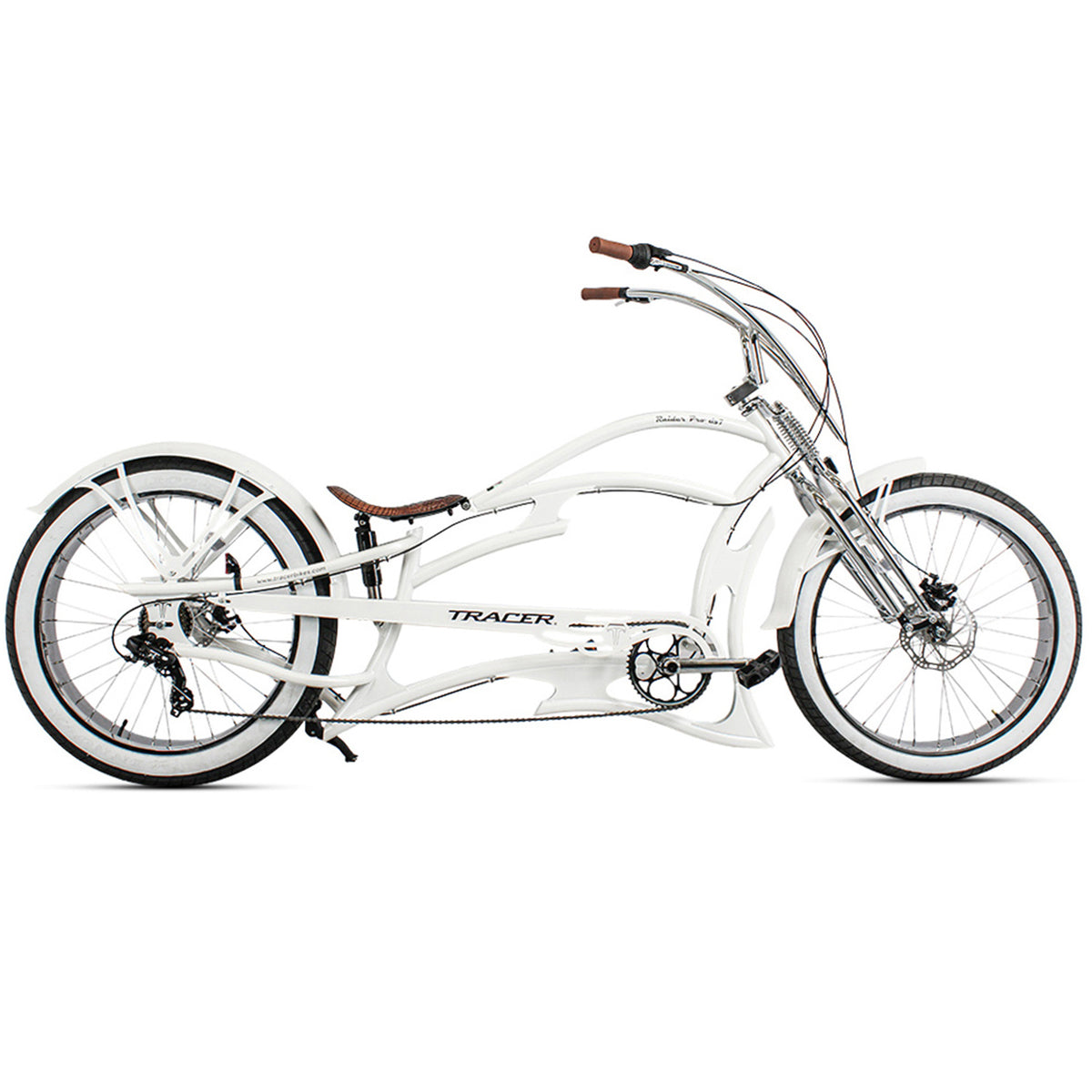 Tracer Raider Pro DS7 26” 7-Speed Stretch Chopper Cruiser Bike