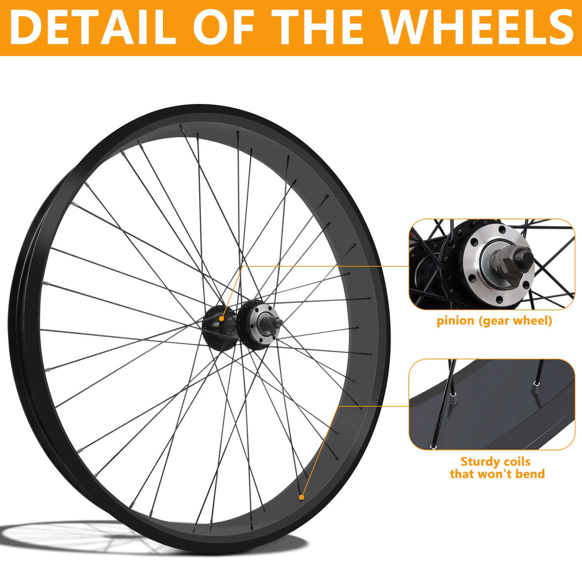 26 Alloy FAT Bike Rims Set - 7 Speed, DISC BRAKE