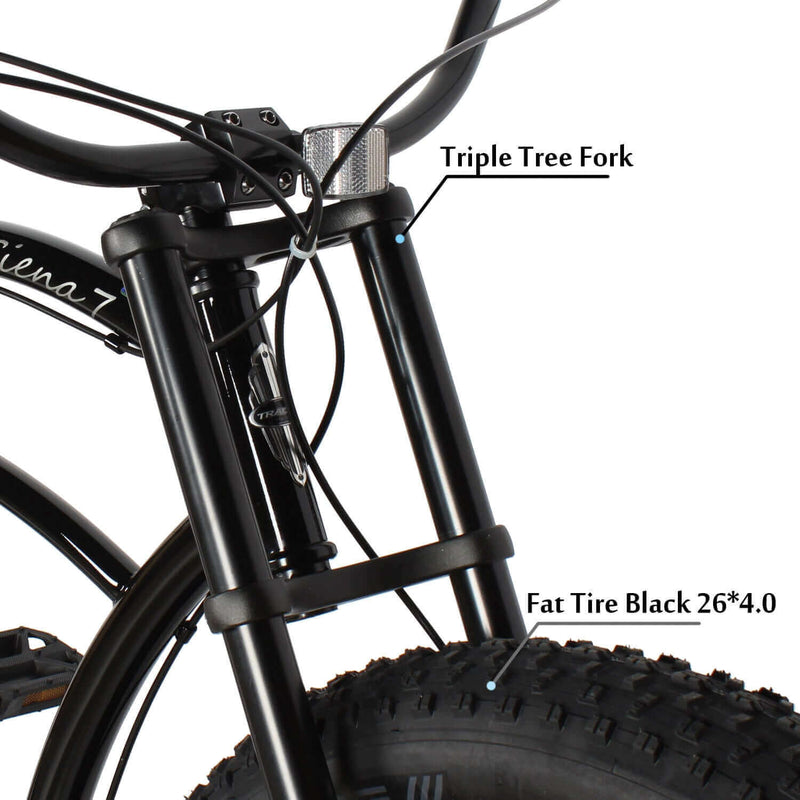 Tracer Siena 26" Chopper Cruiser Fat Tire Bike 1 /7 Speed