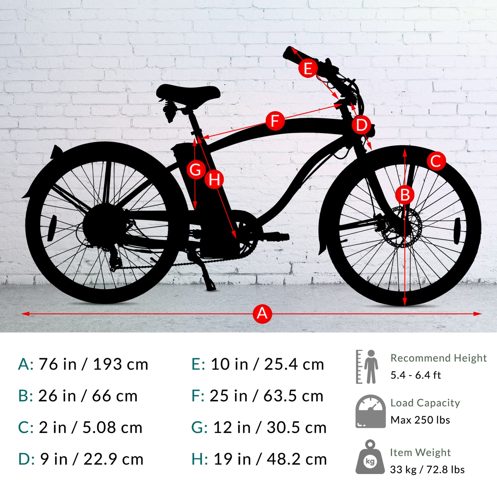 Tracer OMEGA Electric Cruiser Bike 26 - E-Bike for Men