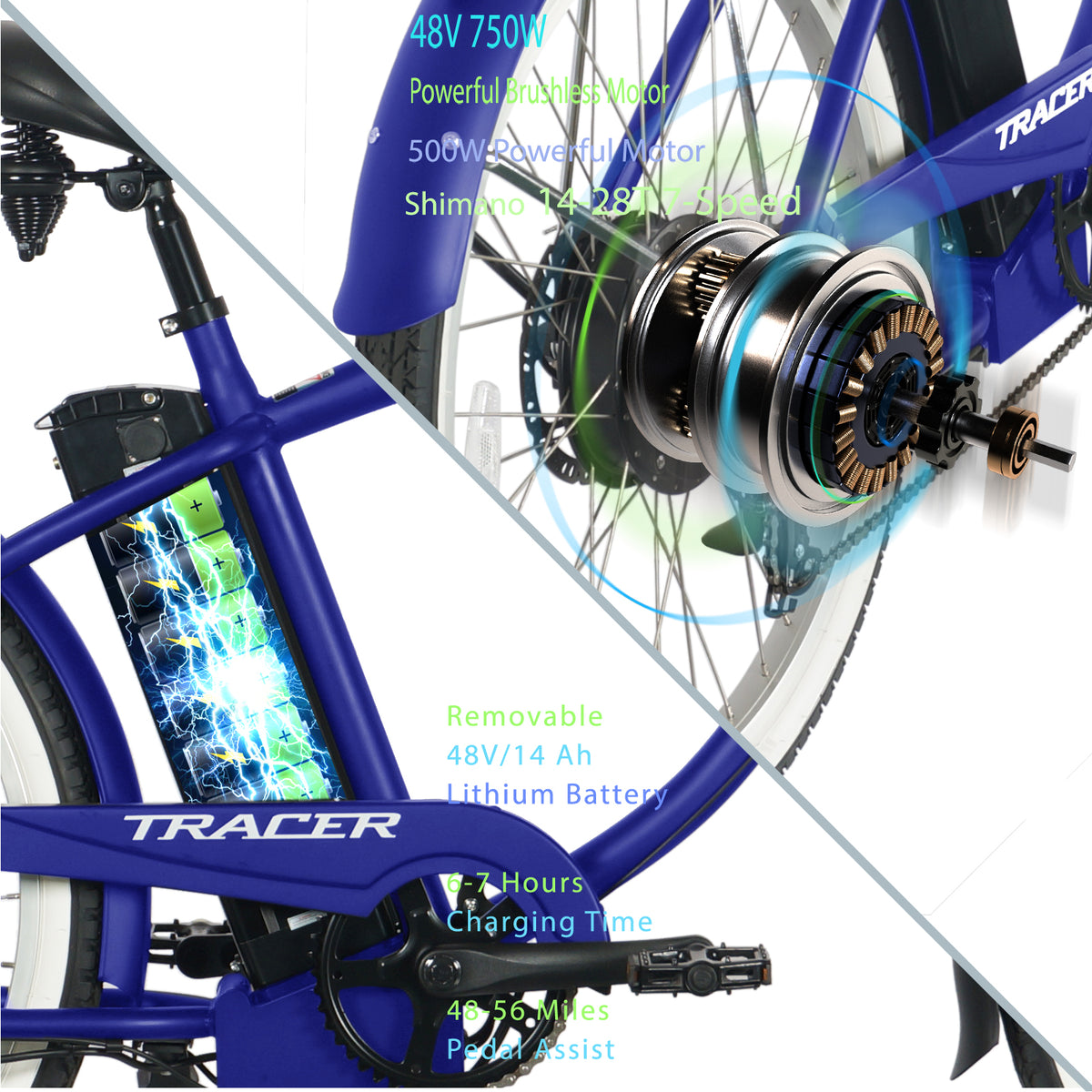 Tracer OMEGA Electric Cruiser Bike 26 - E-Bike for Men