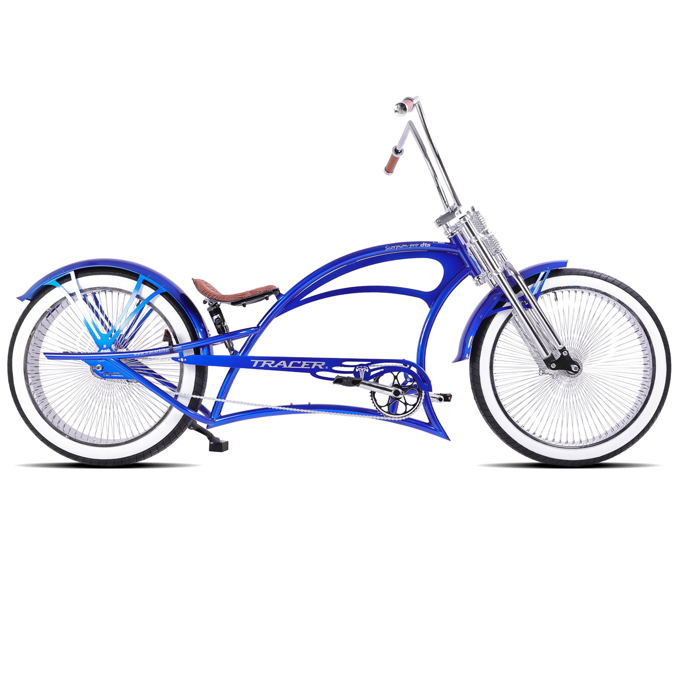 Tracer Scorpion Pro DTS Stretch Cruiser Bike: Retro Chopper