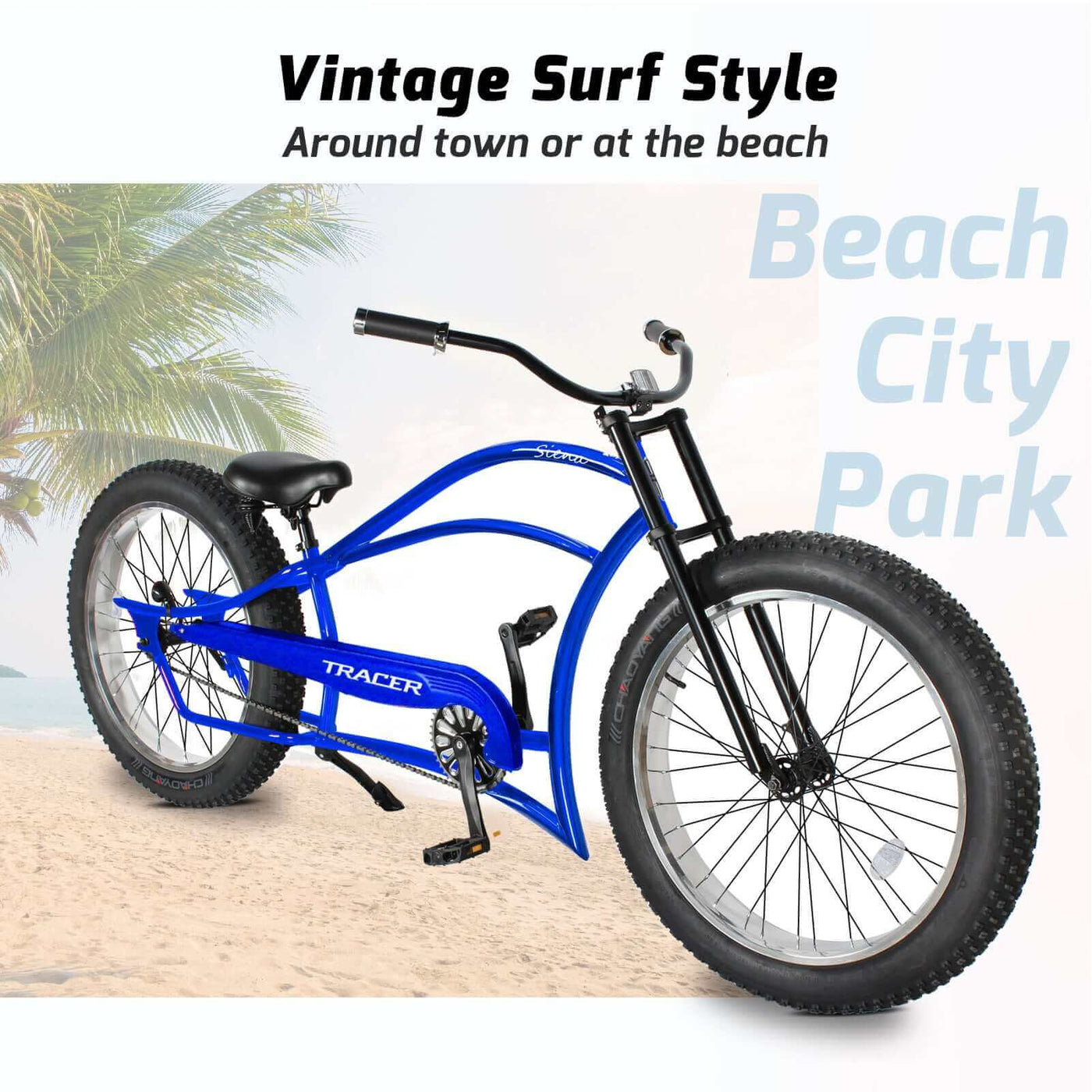 Tracer Siena 26'' Chopper Stretch Cruiser Fat Tire Bike Available 1 Sp ...