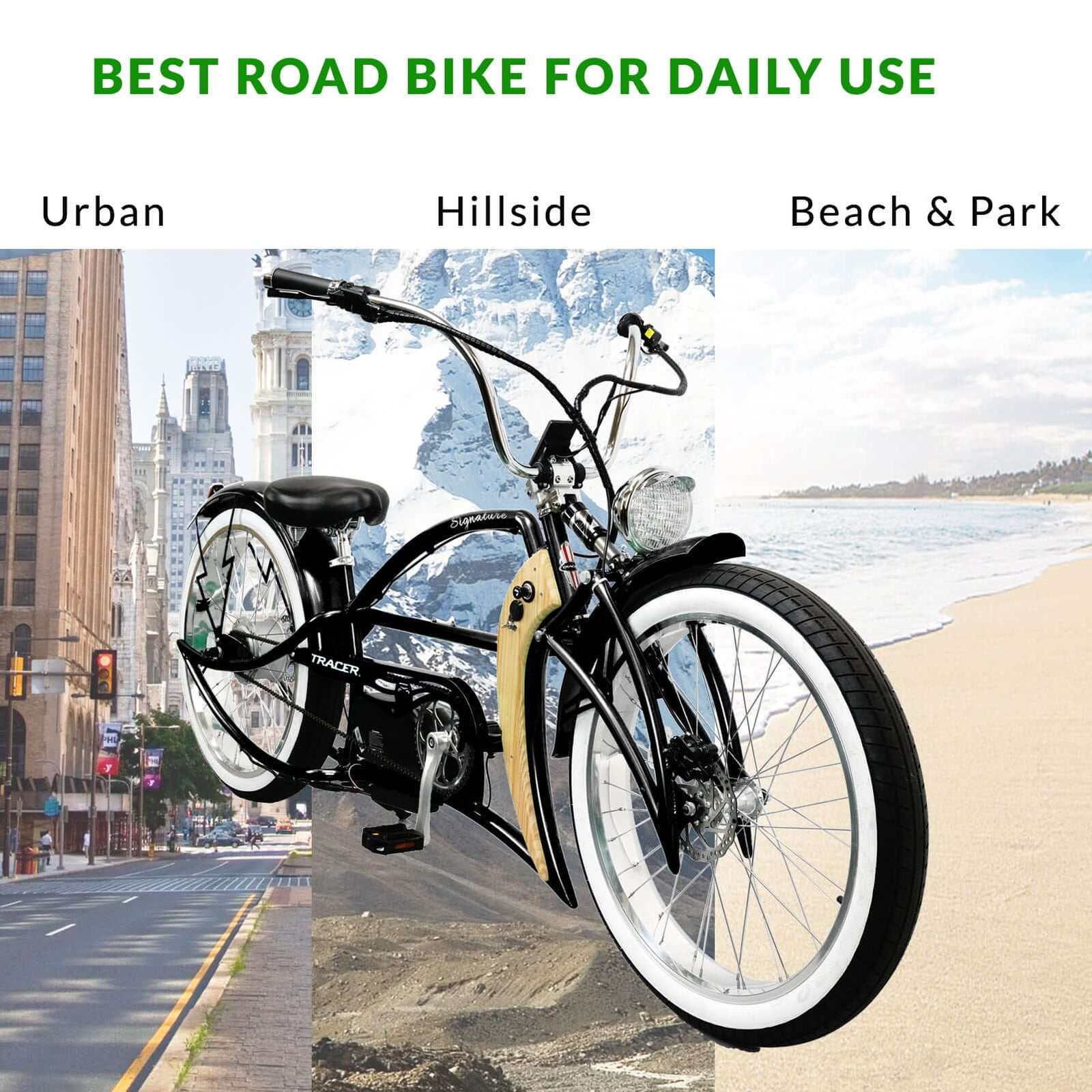 Tracer Signature Pro Electric Cruiser Bike 26 800w