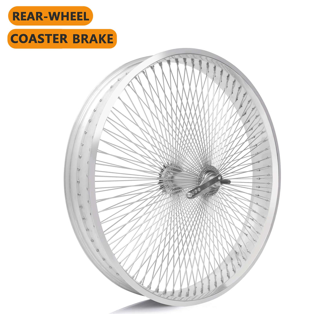 Tracer WH-TR9526140 26"x4"x13Gx140H Aluminum Polish FAT Rims Wheel Set