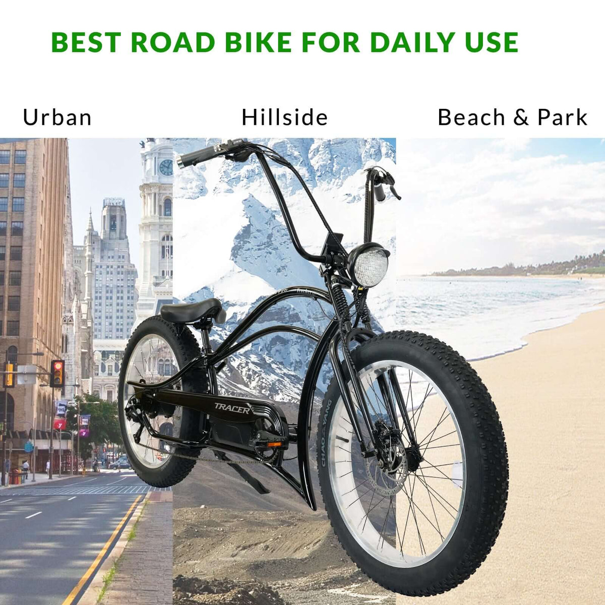 Tracer Tracker DS7 26" 7 Speed Stretch E-Bike with Dual Springer Fork