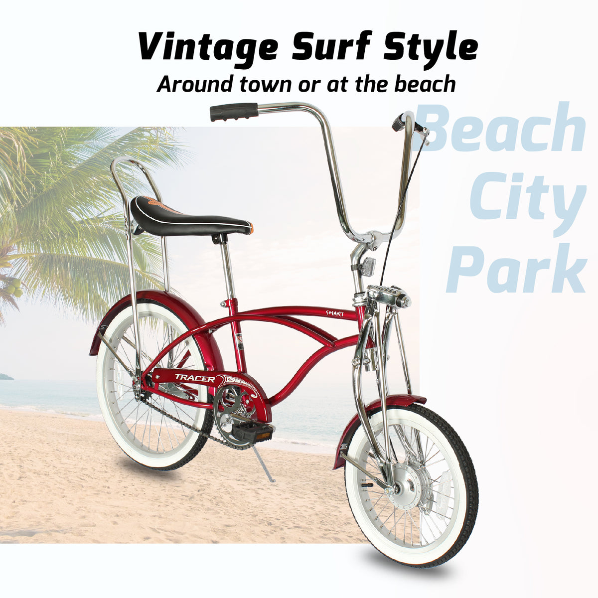 Tracer Smart Classic Lowrider Beach Cruiser Bike Single Speed