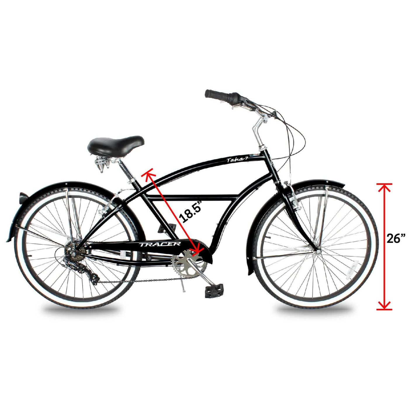 Tracer TAHA 26" Beach Cruiser Bikes 1 & 7 Speed for Men – Tracer Bikes