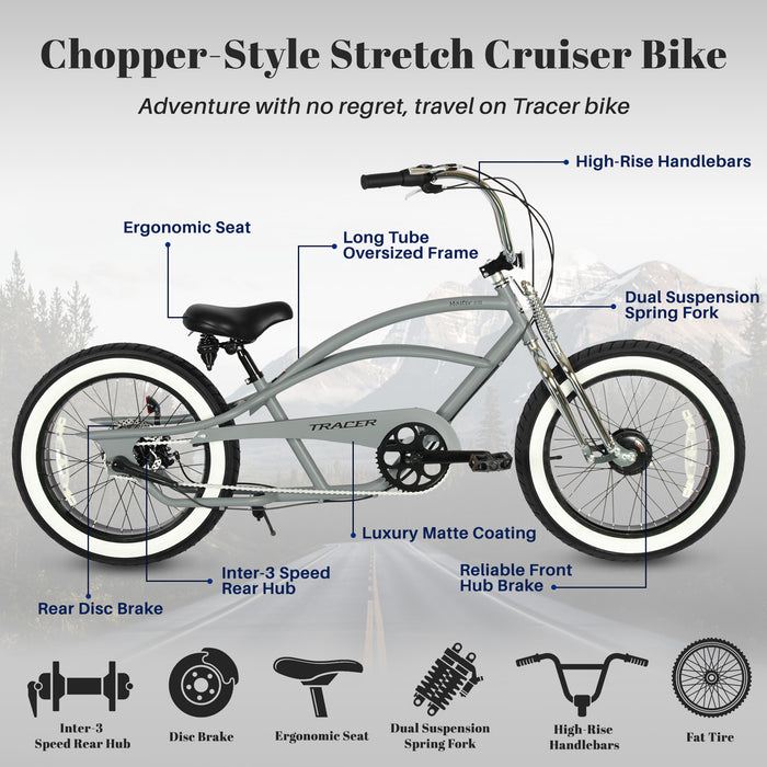 Tracer Master 3i Cruiser Bike - 20'' Internal 3-Speed