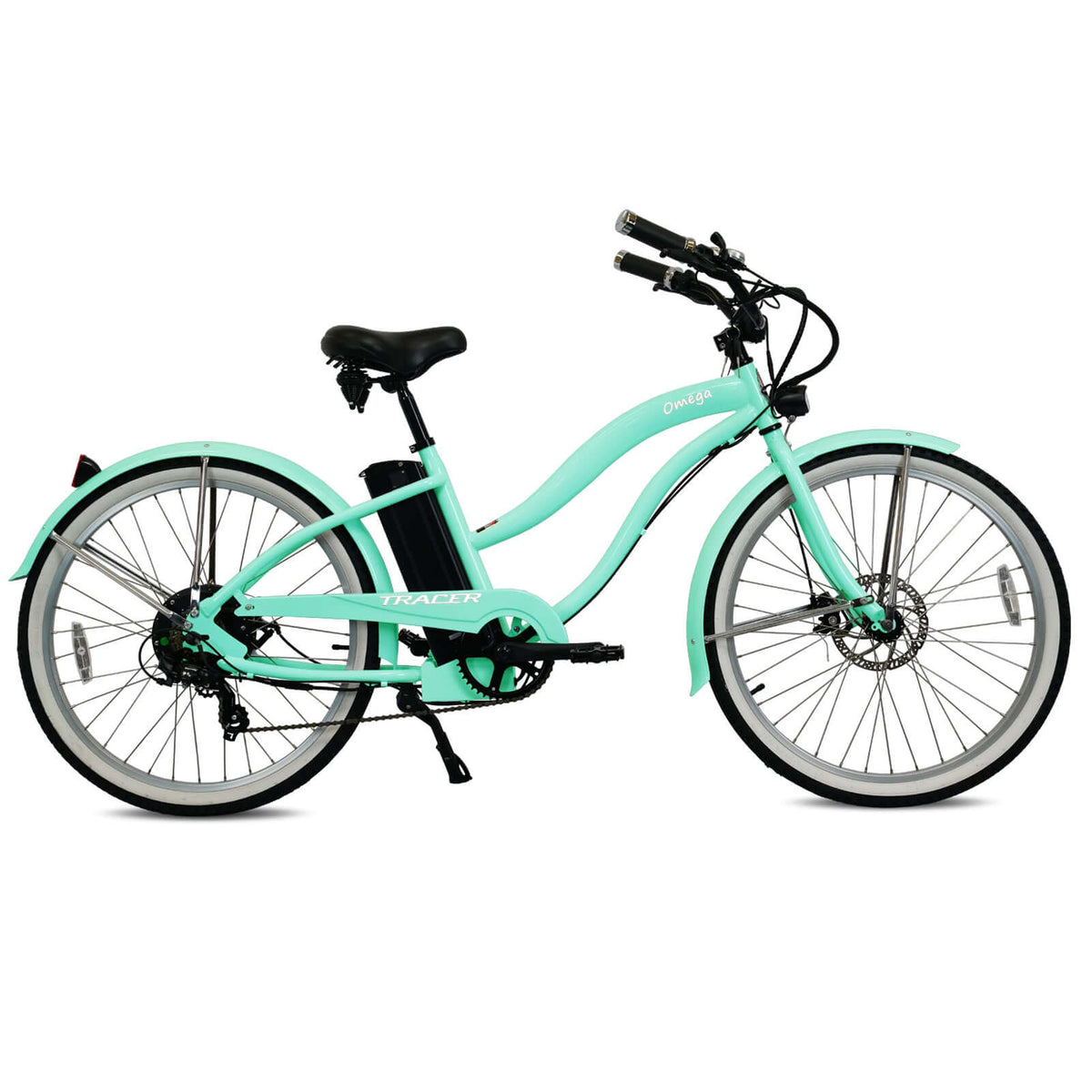 Tracer OMEGA 26" 7-Speed 500W Electric Beach Cruiser Bike for Women