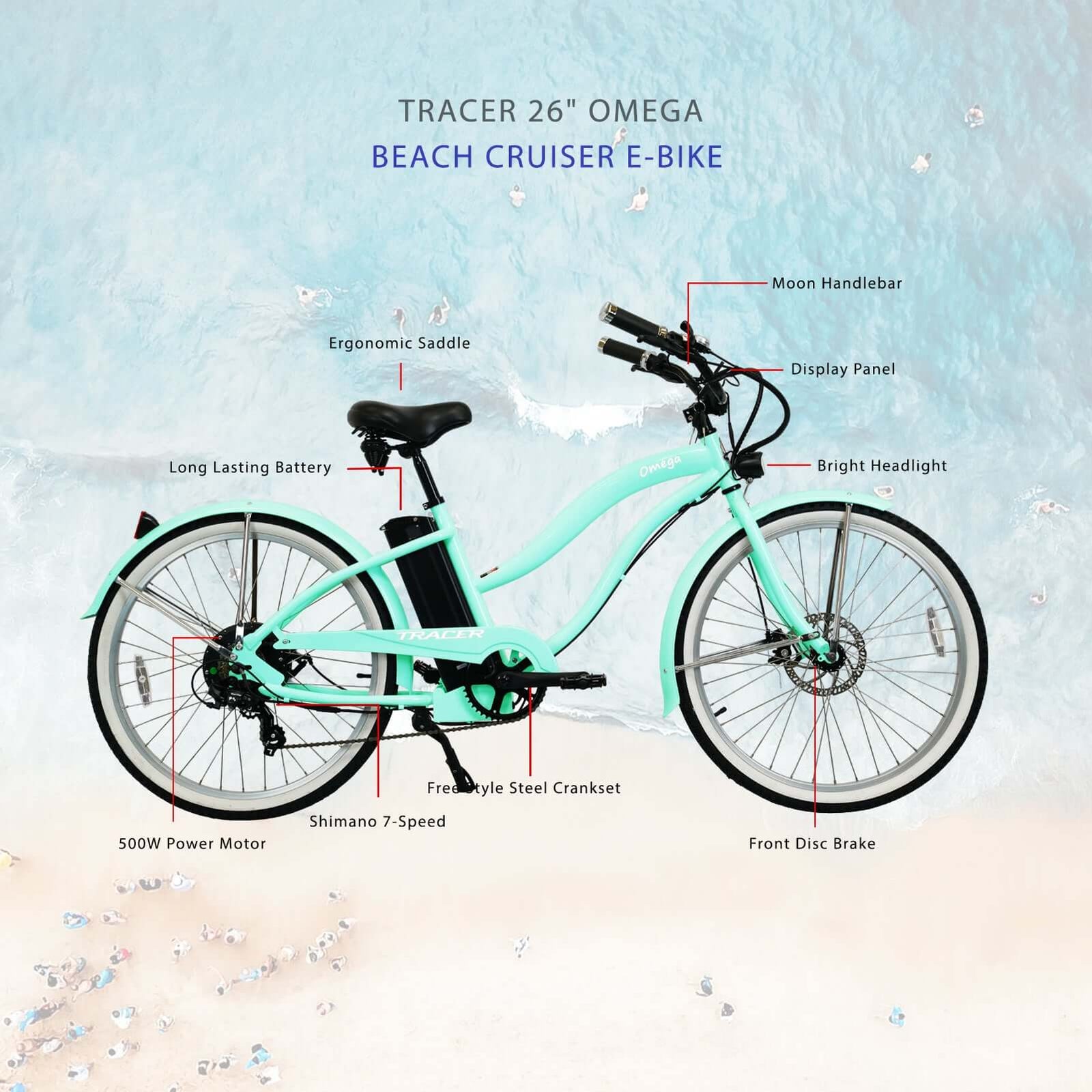 Women's Tracer OMEGA Electric Cruiser Bike - 26"