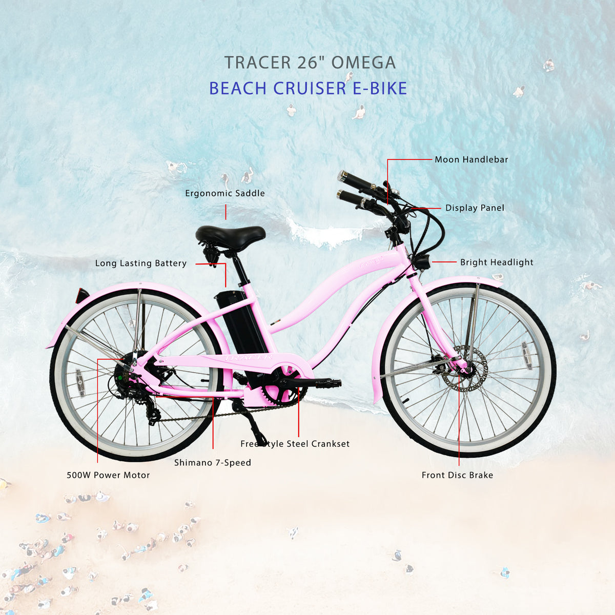 Women's Tracer OMEGA Electric Cruiser Bike - 26"