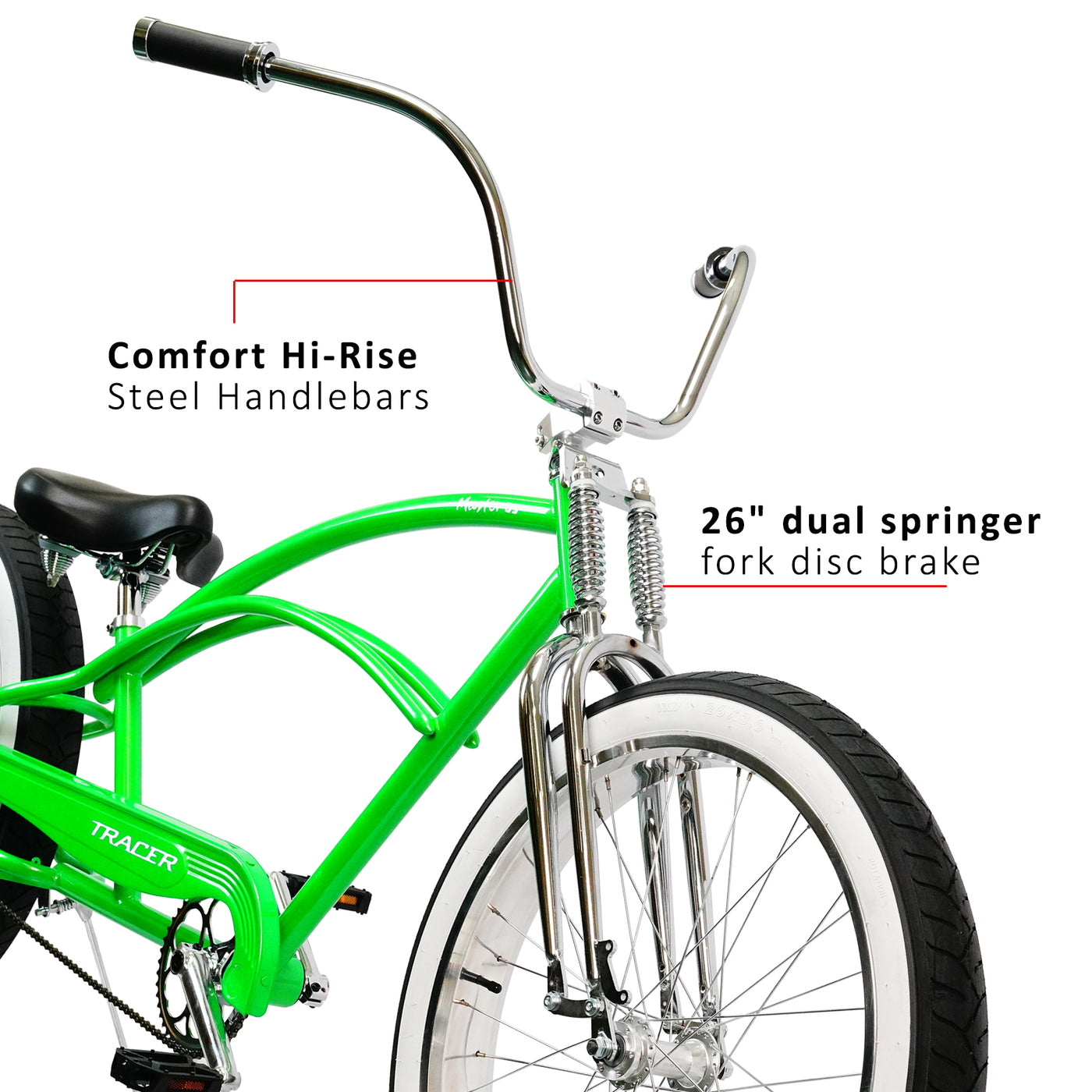 Tracer Master DS Dual Springer Chopper Stretch Beach Cruiser Bike ...